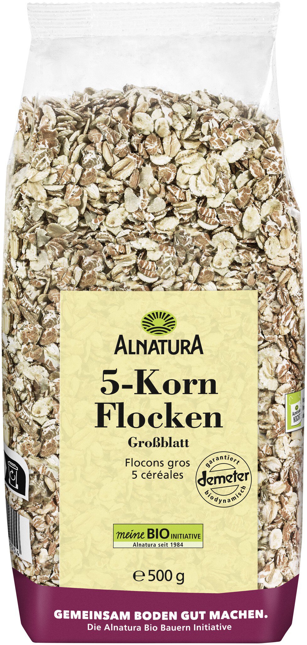 Fünf-Korn-Flocken, (500 g), in Bio-Qualität von (Alnatura)