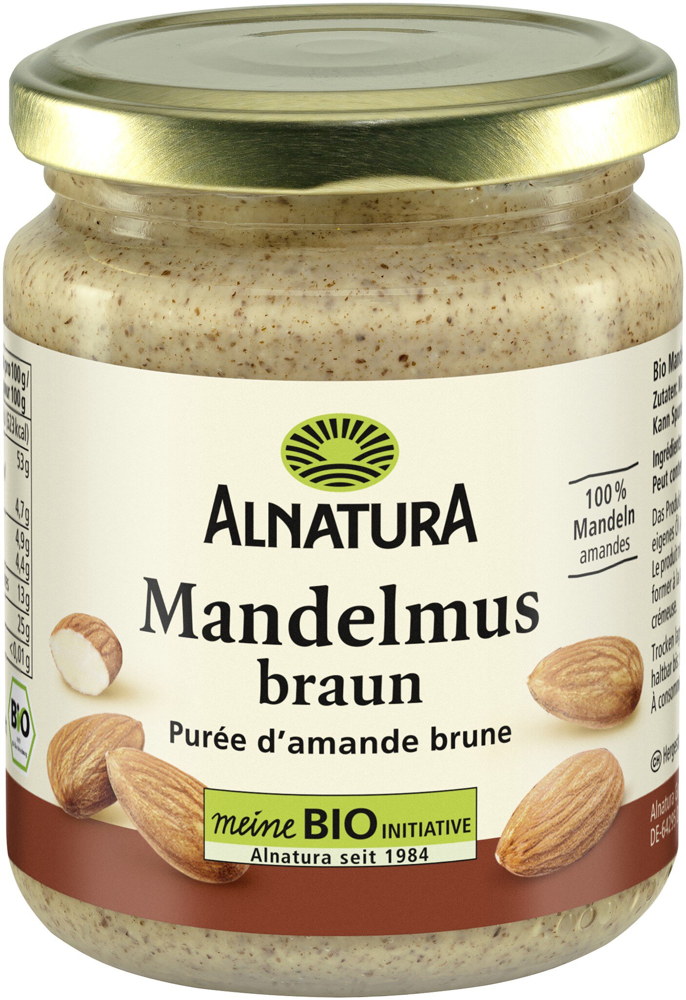 Mandelmus braun (250 g) in Bio-Qualität von Alnatura