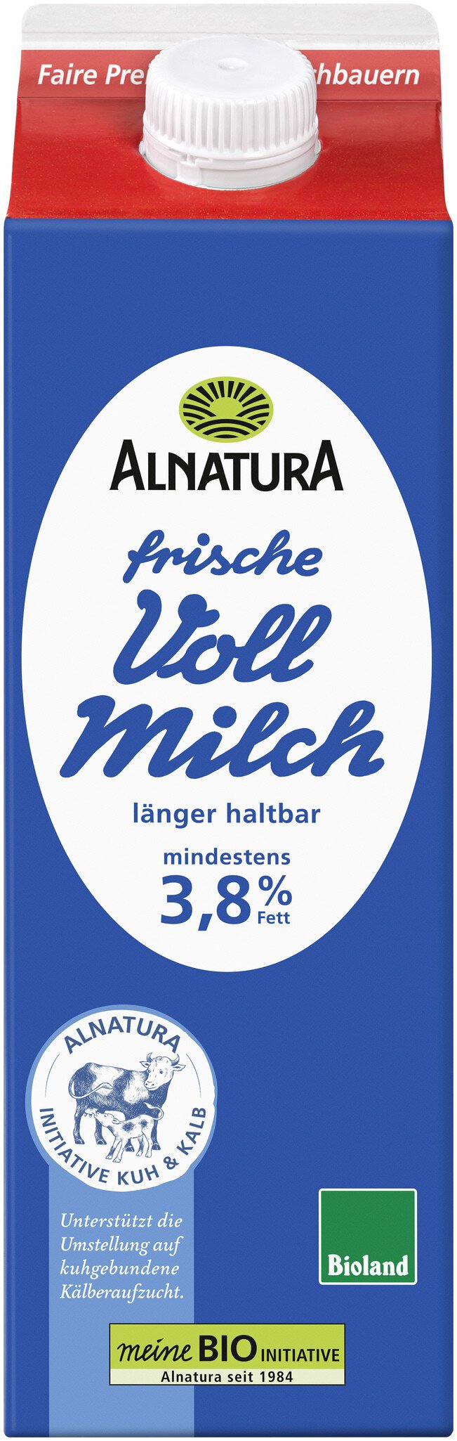 Frische Vollmilch Kuh & Kalb (1 l) in Bio-Qualität von Alnatura