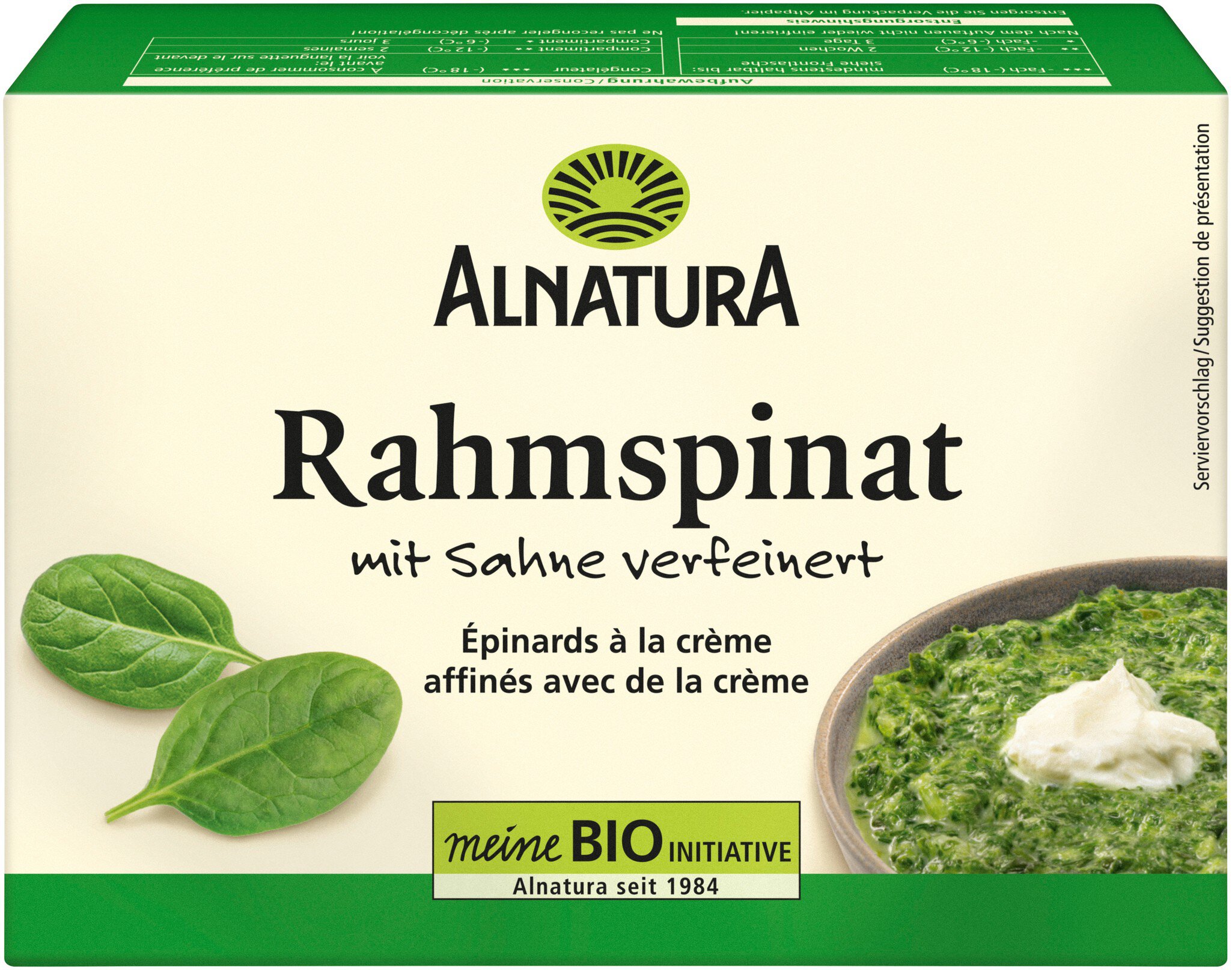 Rahmspinat (TK) (450 g) in Bio-Qualität von Alnatura