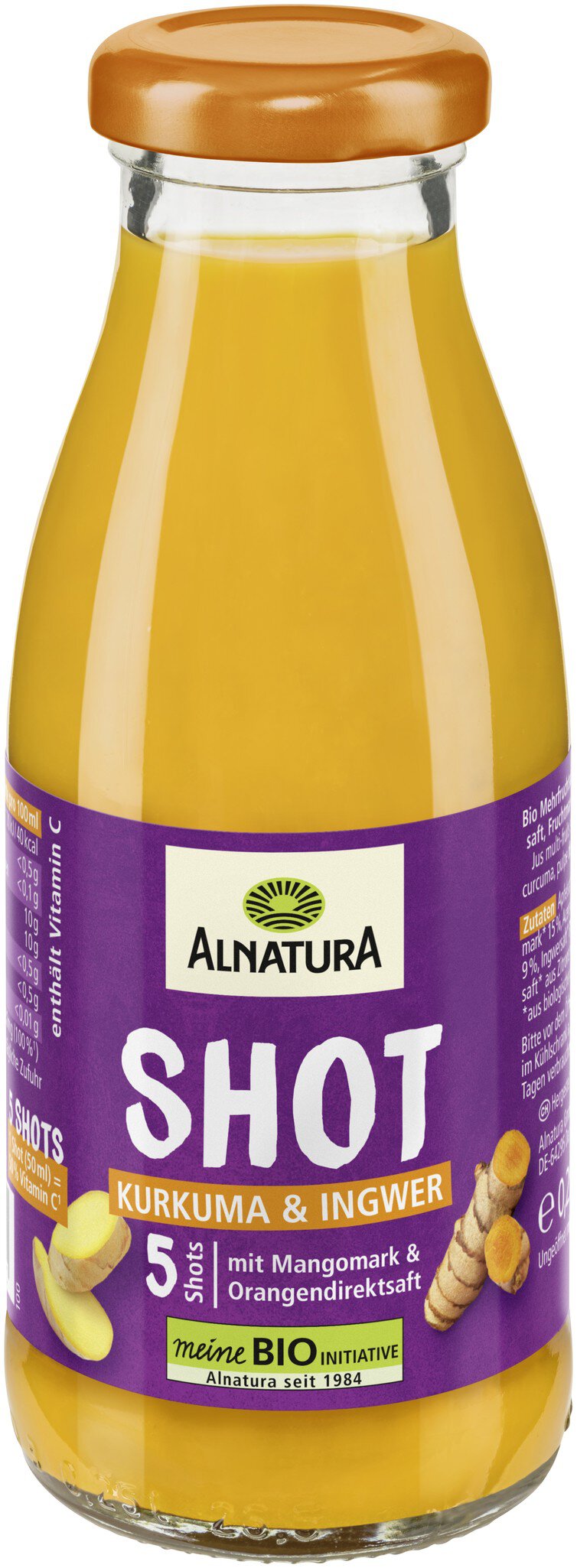 Shot Kurkuma & Ingwer (250 ml) in Bio-Qualität von Alnatura