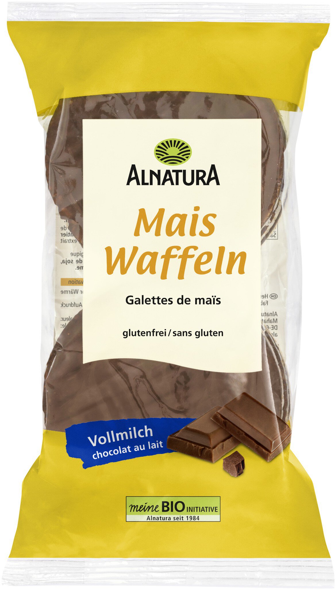 Schoko Maiswaffeln Vollmilch (65 g) in Bio-Qualität von Alnatura