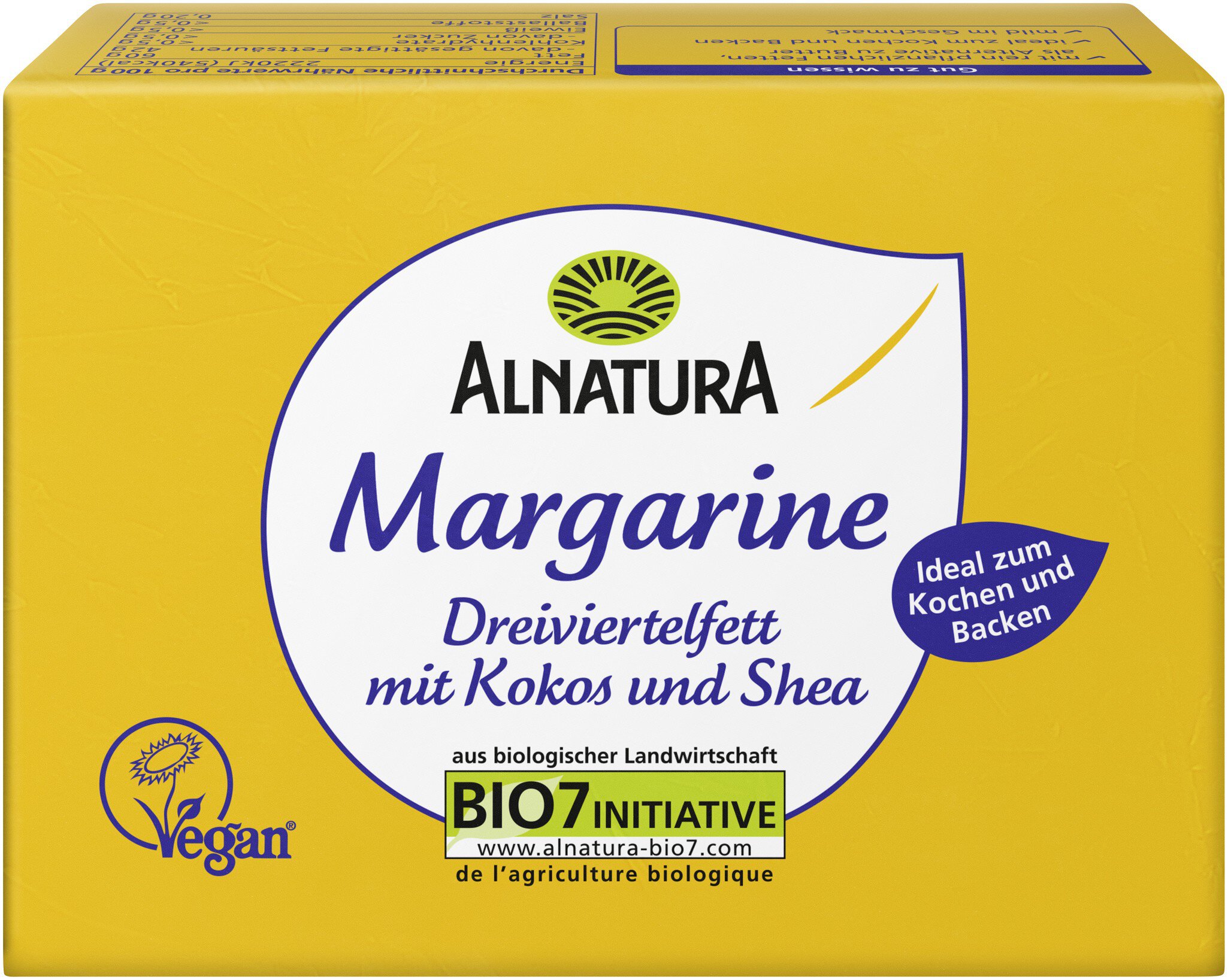 Margarine im Block (250 g) in Bio-Qualität von Alnatura