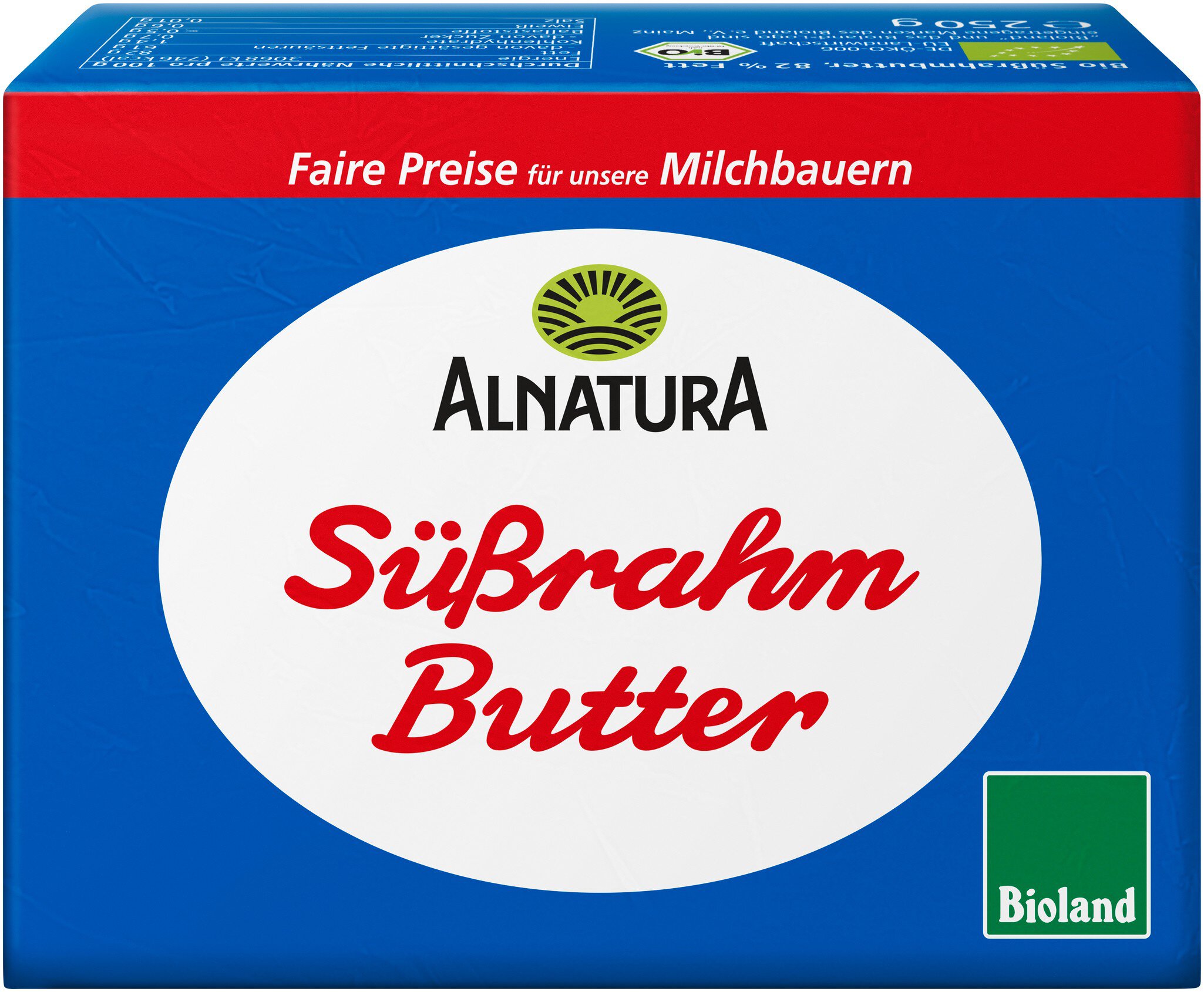 Süßrahmbutter (250 g) in Bio-Qualität von Alnatura