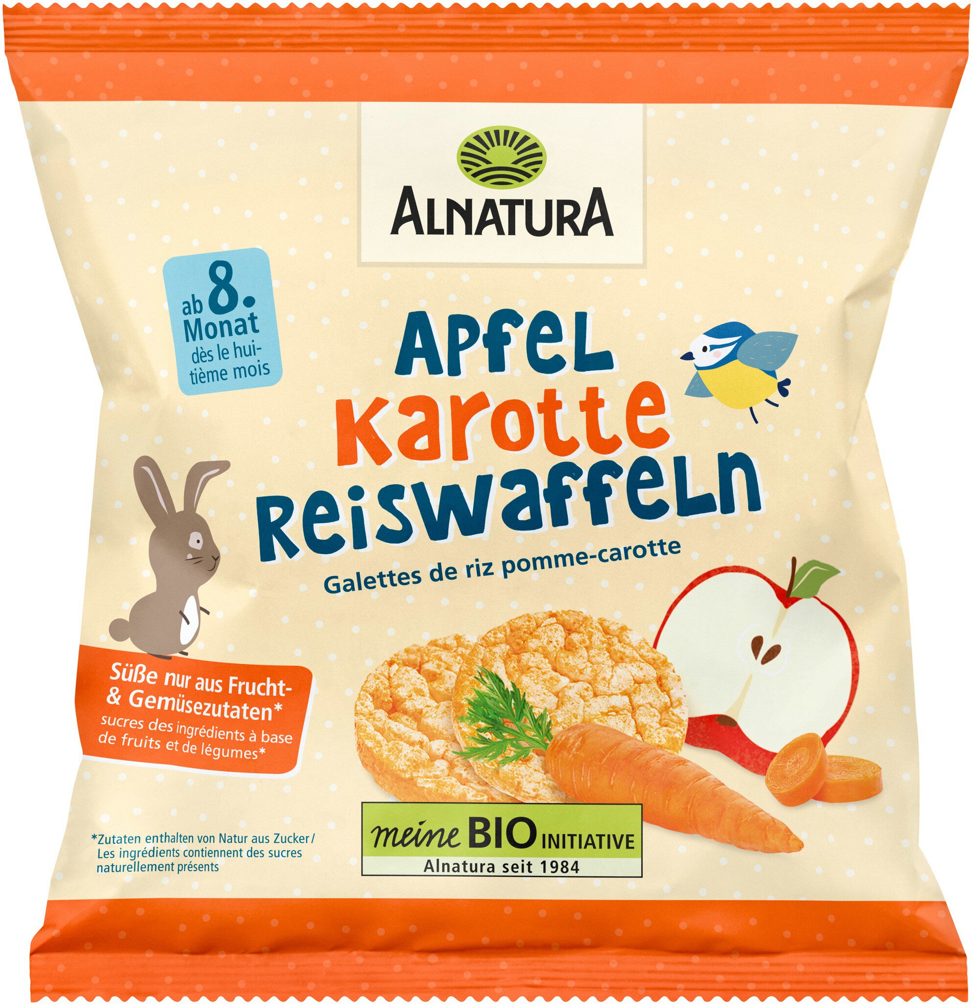 Apfel-Karotte-Reiswaffeln (35 g) in Bio-Qualität von Alnatura