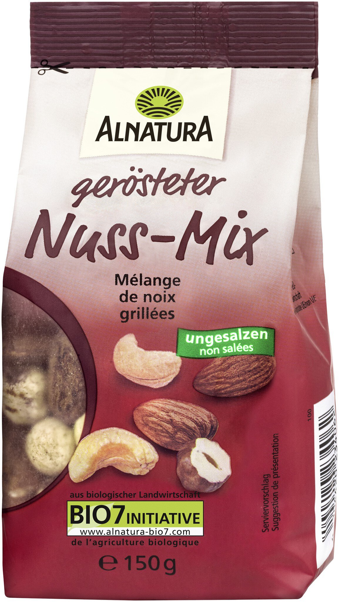 Nuss-Mix geröstet & ungesalzen (150 g) in Bio-Qualität von Alnatura