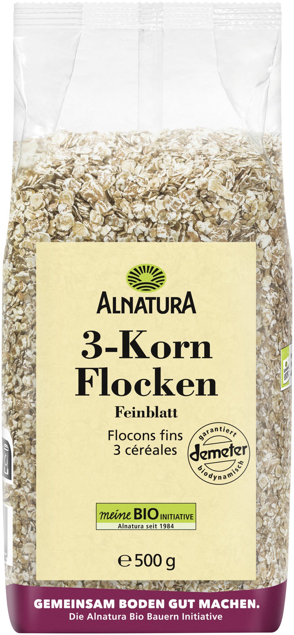 Drei-Korn-Flocken (500 g) in Bio-Qualität von Alnatura